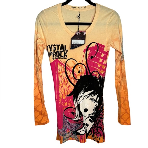 Christian Audigier | Tops | Y2k Grunge Christian Audigier Crystal Rock ...